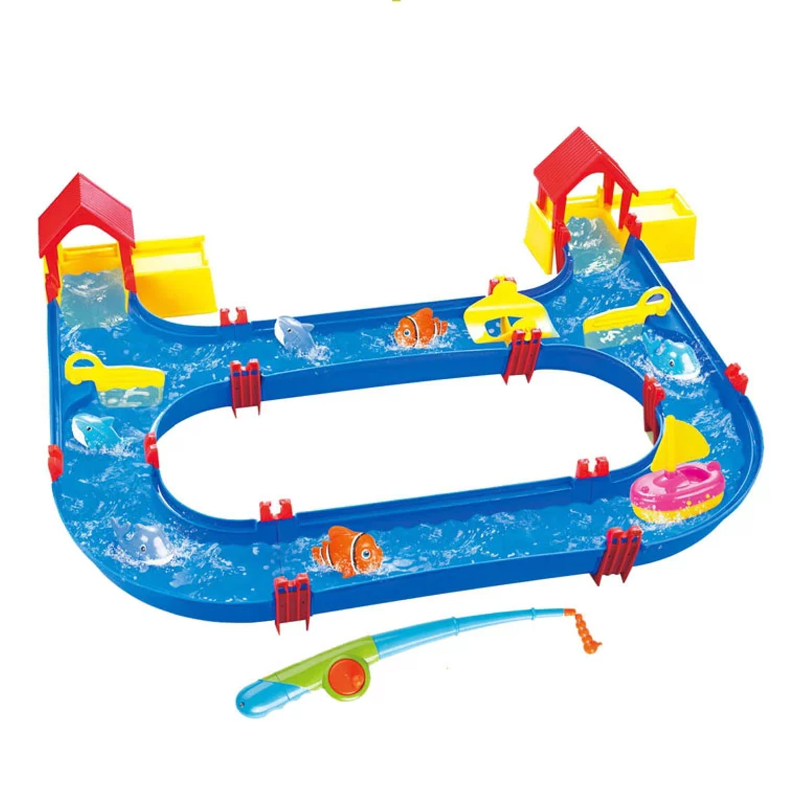 Waterpark Fishing Game Water Play Set with 2 Fish 2 Shark 2 Dolphin for ...