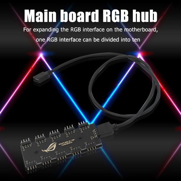 10 RGB Synchronization HUB Splitter Extension Cable for Motherboard RGB ...