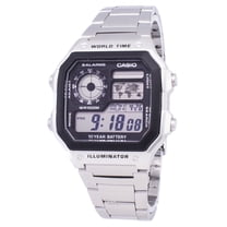 Casio Men's Digital World Time Watch, WR100M AE-1200WHD-1AVDF AE ...