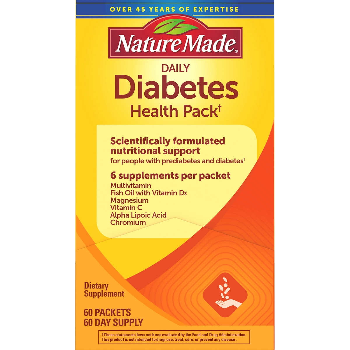 Nature Made Daily Diabetes Health Pack, 60 Packets - Walmart.com