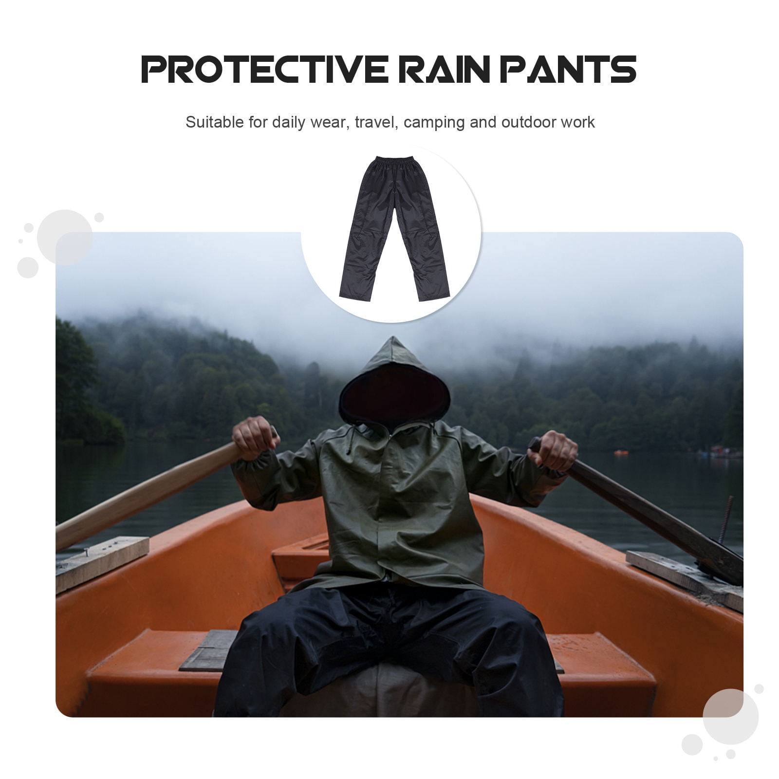 Click here for Showeroro Black Waterproof Rain Pants For Daily Us... prices