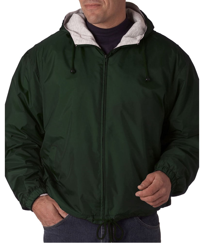 UltraClub 8915 Adult Fleece-Lined Hooded Jacket -Forest Green-3X-Large ...