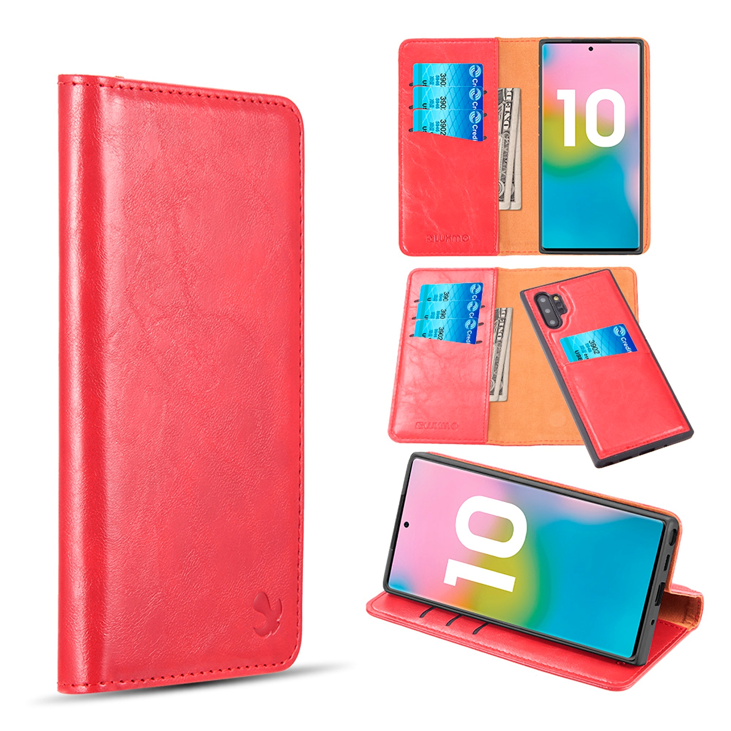 Samsung Galaxy Note 10 Plus Magnetic Flip Leather Wallet Case - Walmart.com
