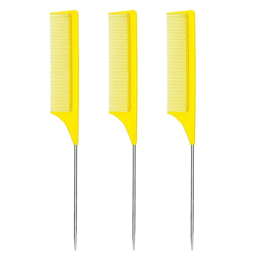 Peine de punta de aguja de acero de 3 piezas peine de dientes densos ...