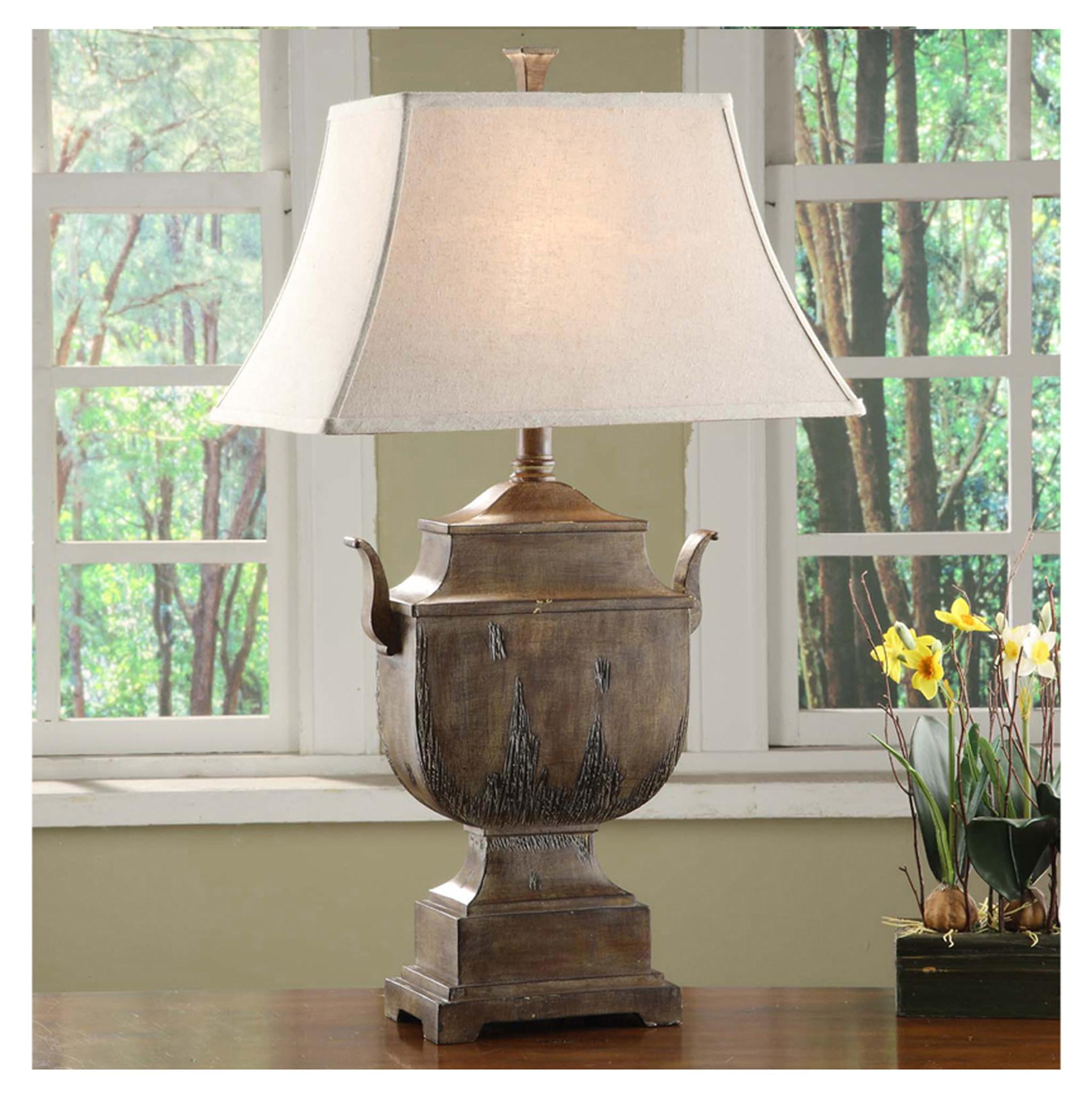 Seville Urn 34-Inch Table Lamp, Rustic Wood - Walmart.com
