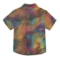 Dailycode Small Short Sleeve Button Down Shirts Colorful Curve Lines ...