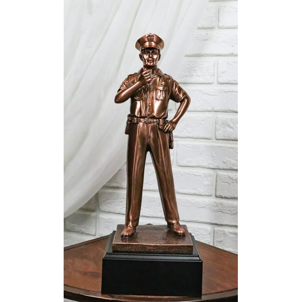 Ebros Police Man Officer Cop in Uniform Statue with Trophy Base 12" H ...