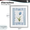 Stupell Industries Blue Tulip & Ribbon Border Gray Framed Print Under ...