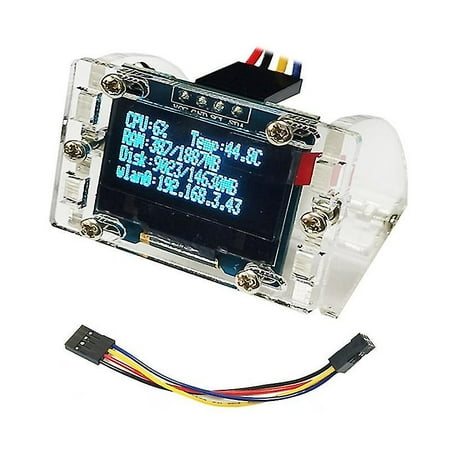 0.96 Inch Oled Module I2c Ssd 4-pin Soldered Pin Header Lcd Screen Displays Cpu Temperature For ...