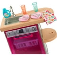 Barbie World Toy Dishwasher Set with 9 Dollhouse Kitchen Accessories ...