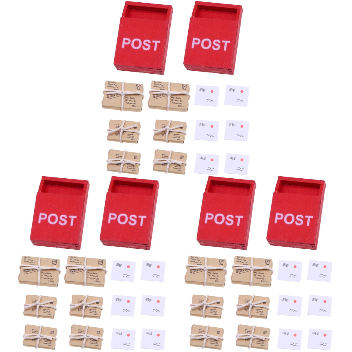TINKSKY 6 sets of Tiny Mailbox Toy Miniature Parcels Model Mailbox ...