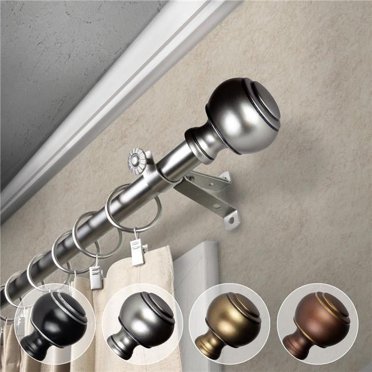 Tulip 1" Curtain Rod 120-170 inch - Bronze - Walmart.com