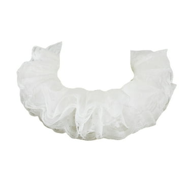 Renaissance Tulle Ruffled Fake Collar Layered Black White Mesh Clown ...