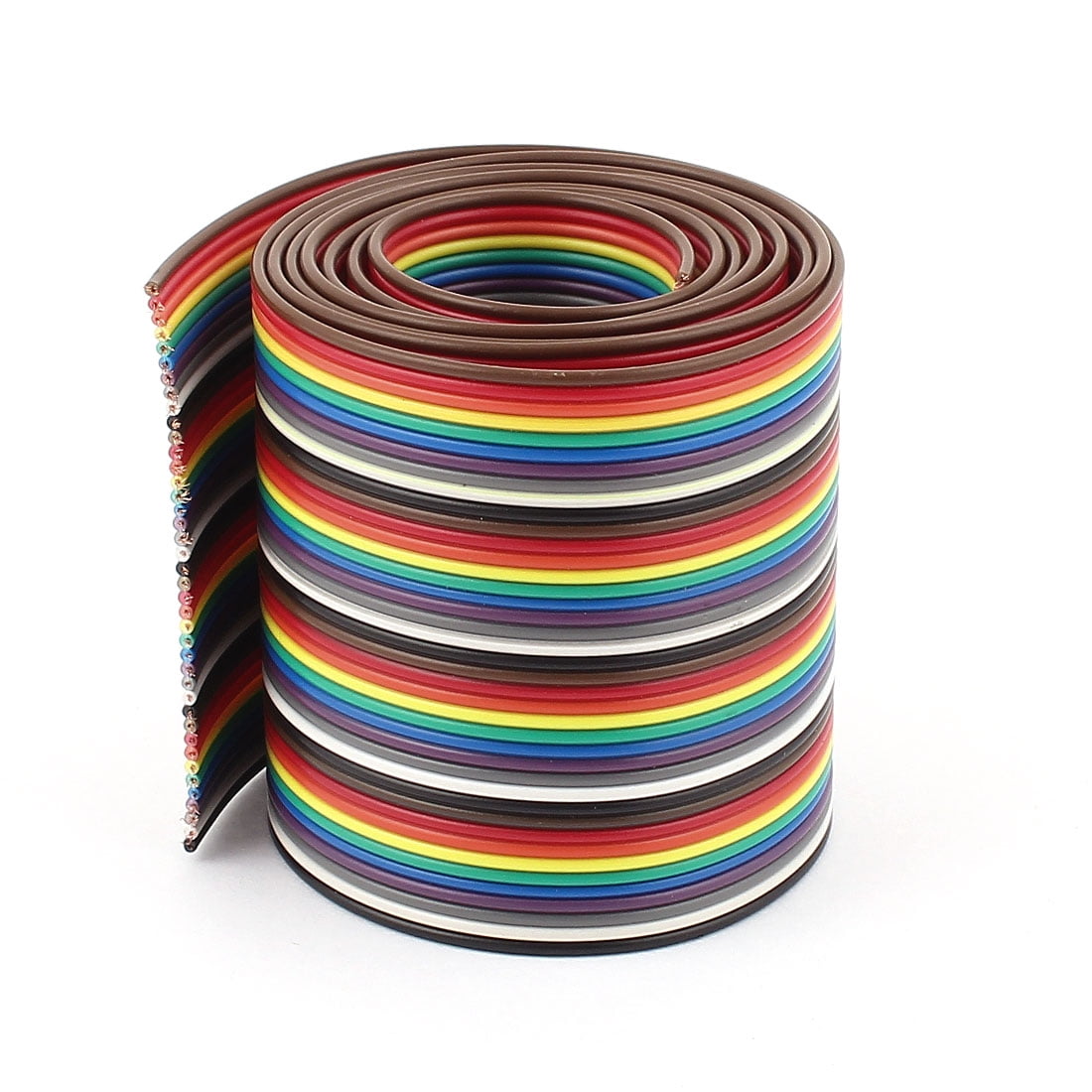 1m 3.3ft 40 Way Rainbow Color Flat Ribbon Cable IDC Wire 1.27mm for ...