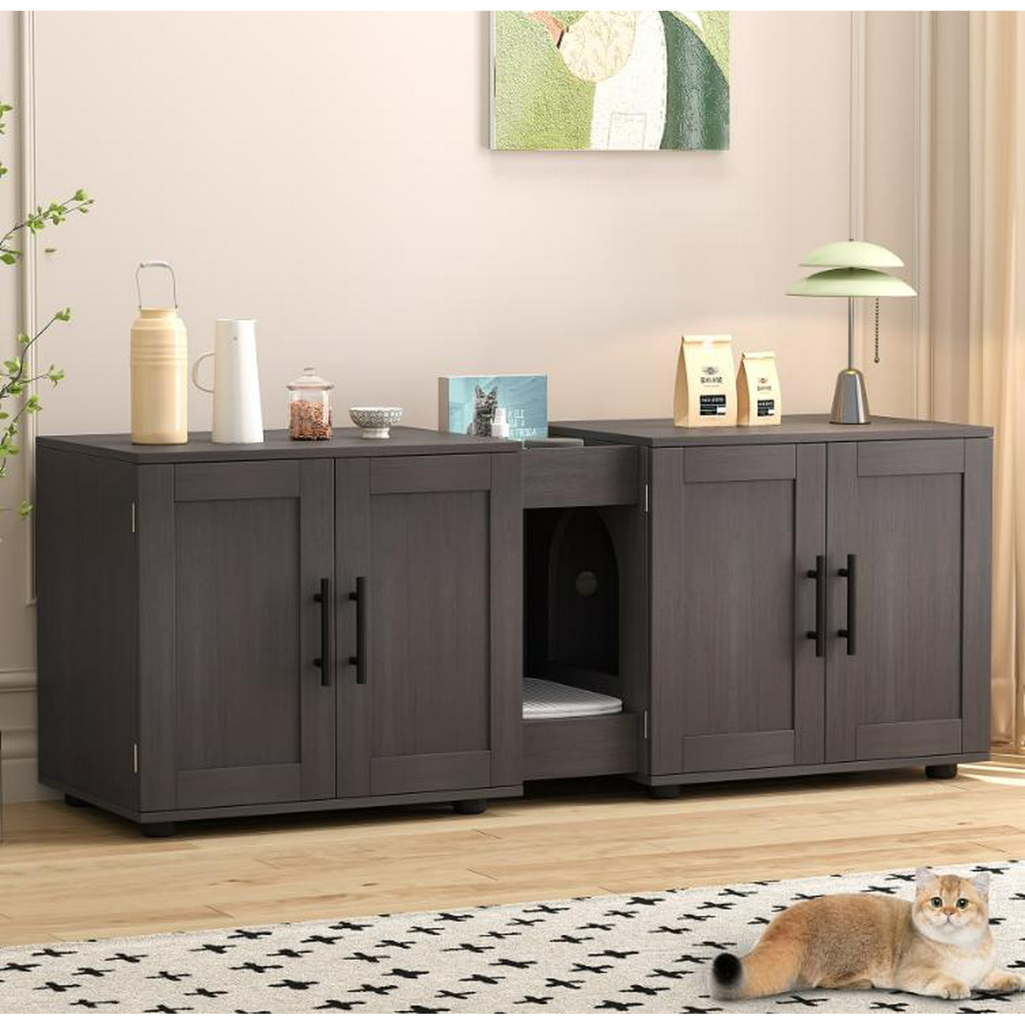 Click here for Ronshin Litter Box Enclosure For 2 Cats  Cat Hidde... prices