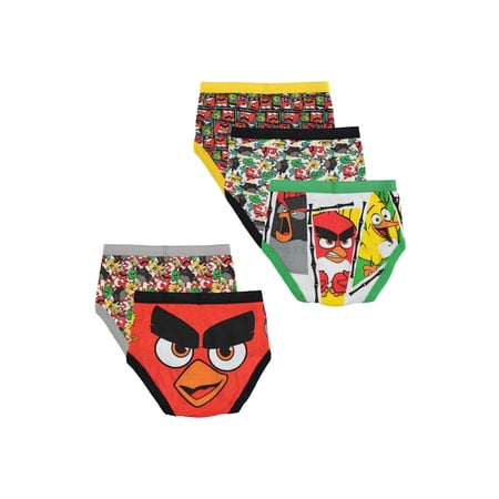 Angry Birds - Angry Birds, Boys Underwear, 5 Pack Briefs (Little Boys ...