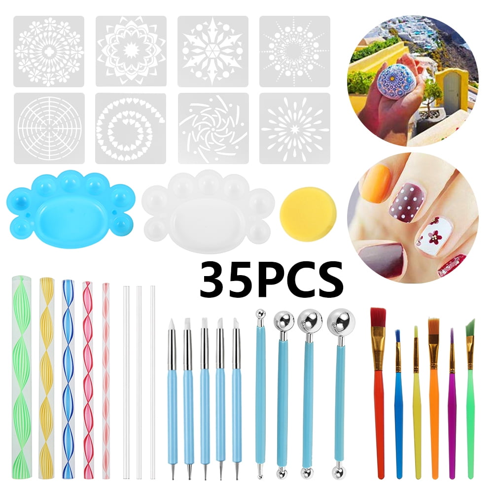 ODOMY 35pcs/Set Mandala Dotting Tools Rock Painting Kits Dot Art Pen ...