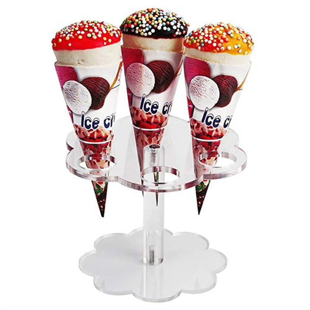 6 Hole Acrylic Ice Cream Display Stand Cone Stent Display Stand ...