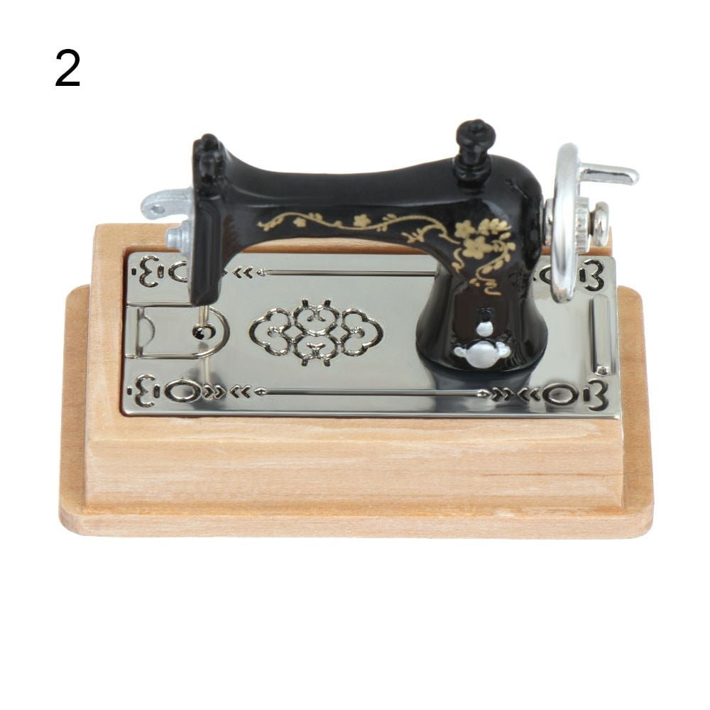 Dollhouse Kids Gift Toys Alloy Mini Exquisite Doll Sewing Machine DIY ...