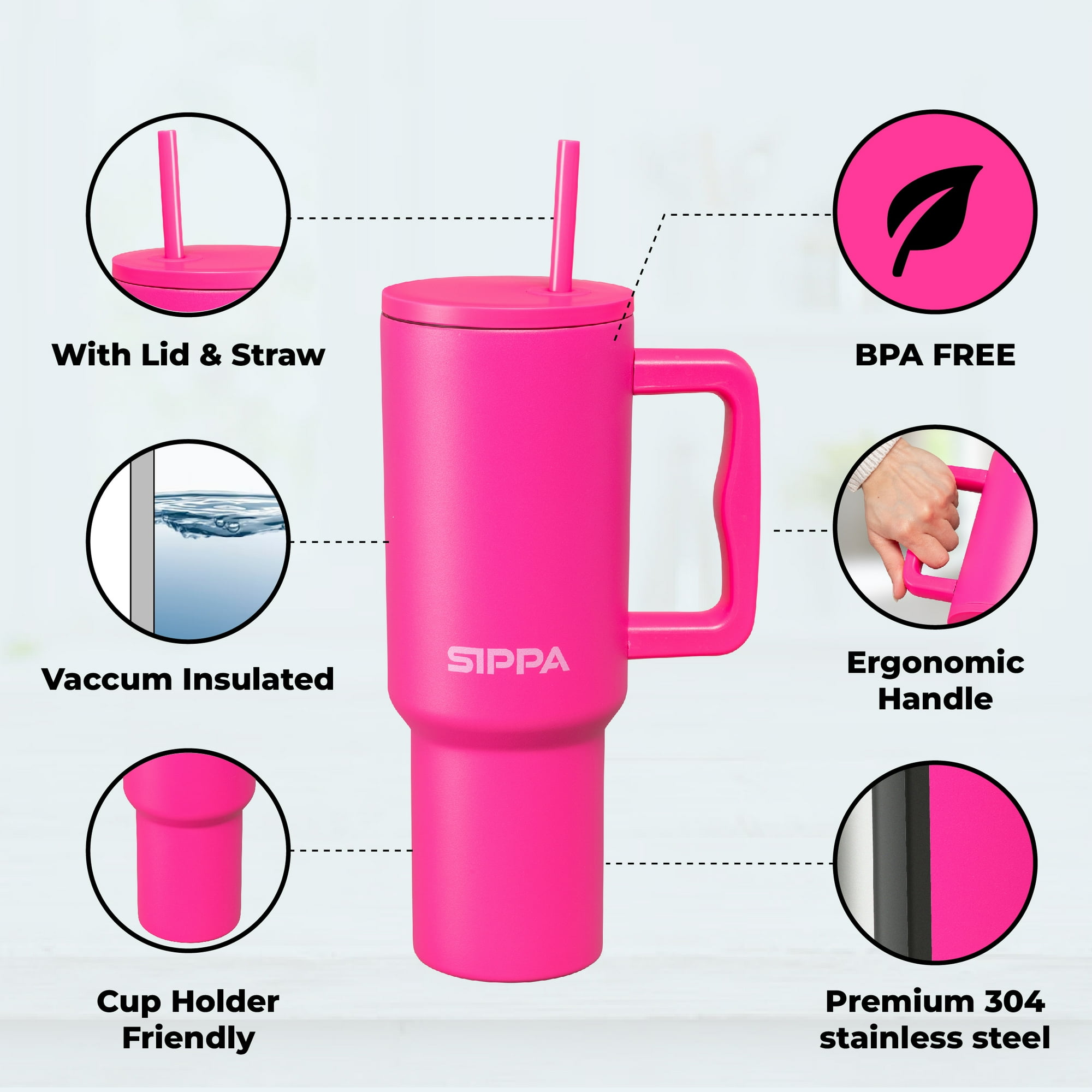 Click here for Sippa 40 Oz Stainless Steel Tumbler With Straw Lid... prices