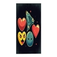 Colorful Whimsical Characters Beach Towel - Fun Red Heart Green ...