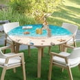 Beach Theme Round Fitted Tablecloth with Elastic Edge Summer Ocean ...
