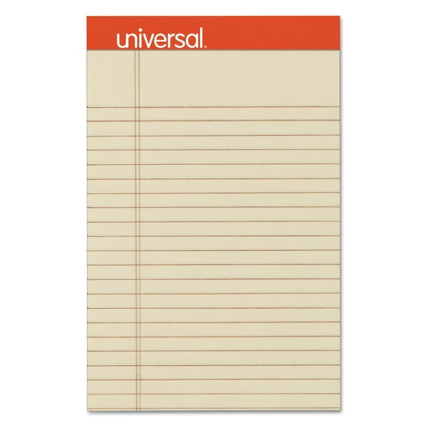 Universal Fashion Colored Perforated Note Pads, 5 x 8, Legal, Ivory, 50 ...