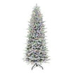7.5 ft Pre-lit Flocked Slim Northern Fir PE/PVC Tree 400 UL Clear ...