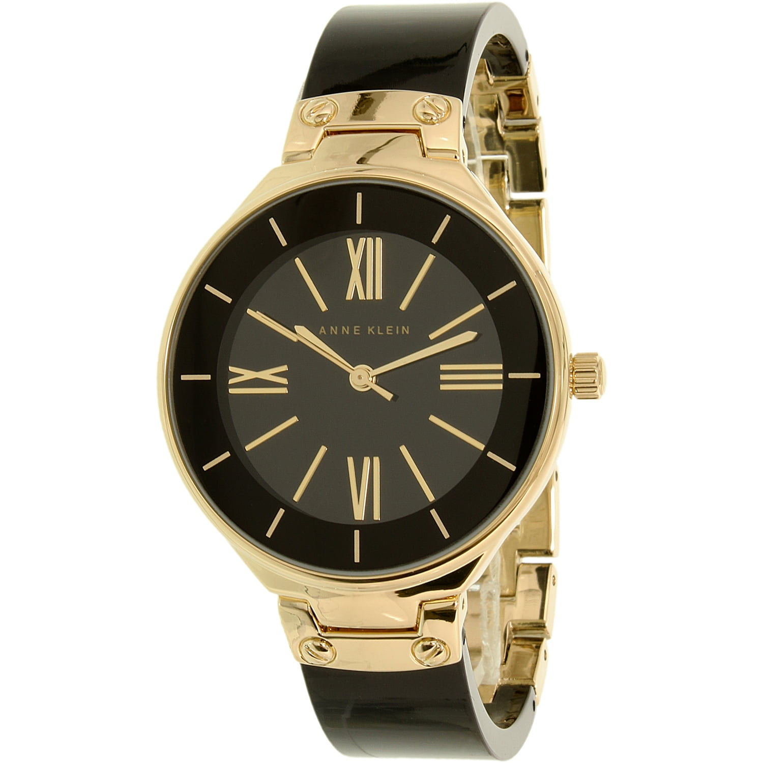 Anne Klein Women's AK-1958BKGB Black Ceramic Analog Quartz Watch ...