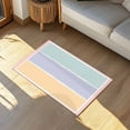 Color Blocks Door Mat Light Green Purple Yellow Stripes Simple Non Slip ...