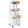 3FT Flower Display Stand with 9 Buckets,Metal Flower Bar Stand with ...