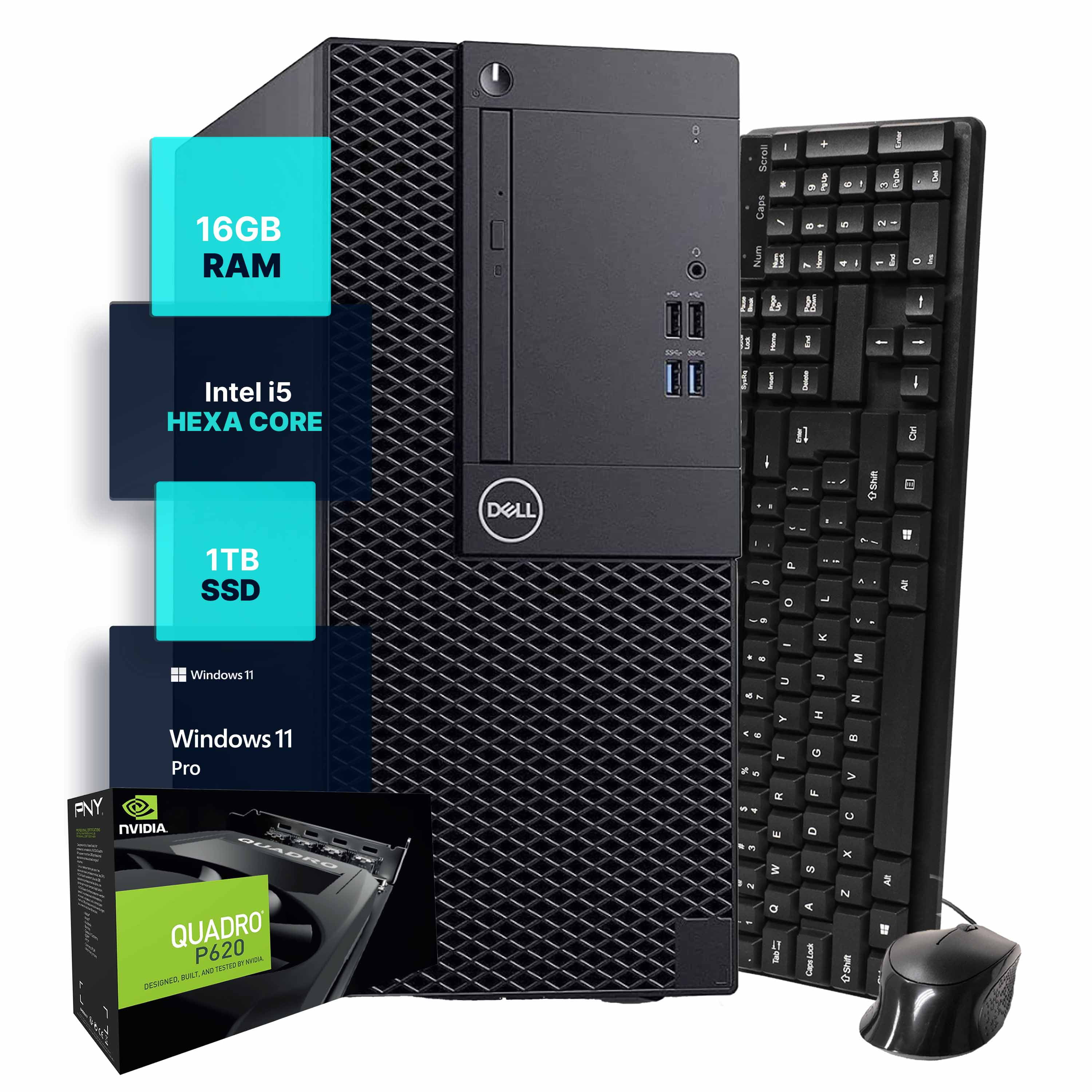 Restored Dell OptiPlex 3060 Tower PC, Intel Core i5-8500, 16GB RAM, 1TB ...