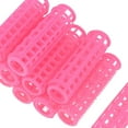 Unique Bargains Woman Home DIY Hair Styling Pink Plastic Roller Curlers ...