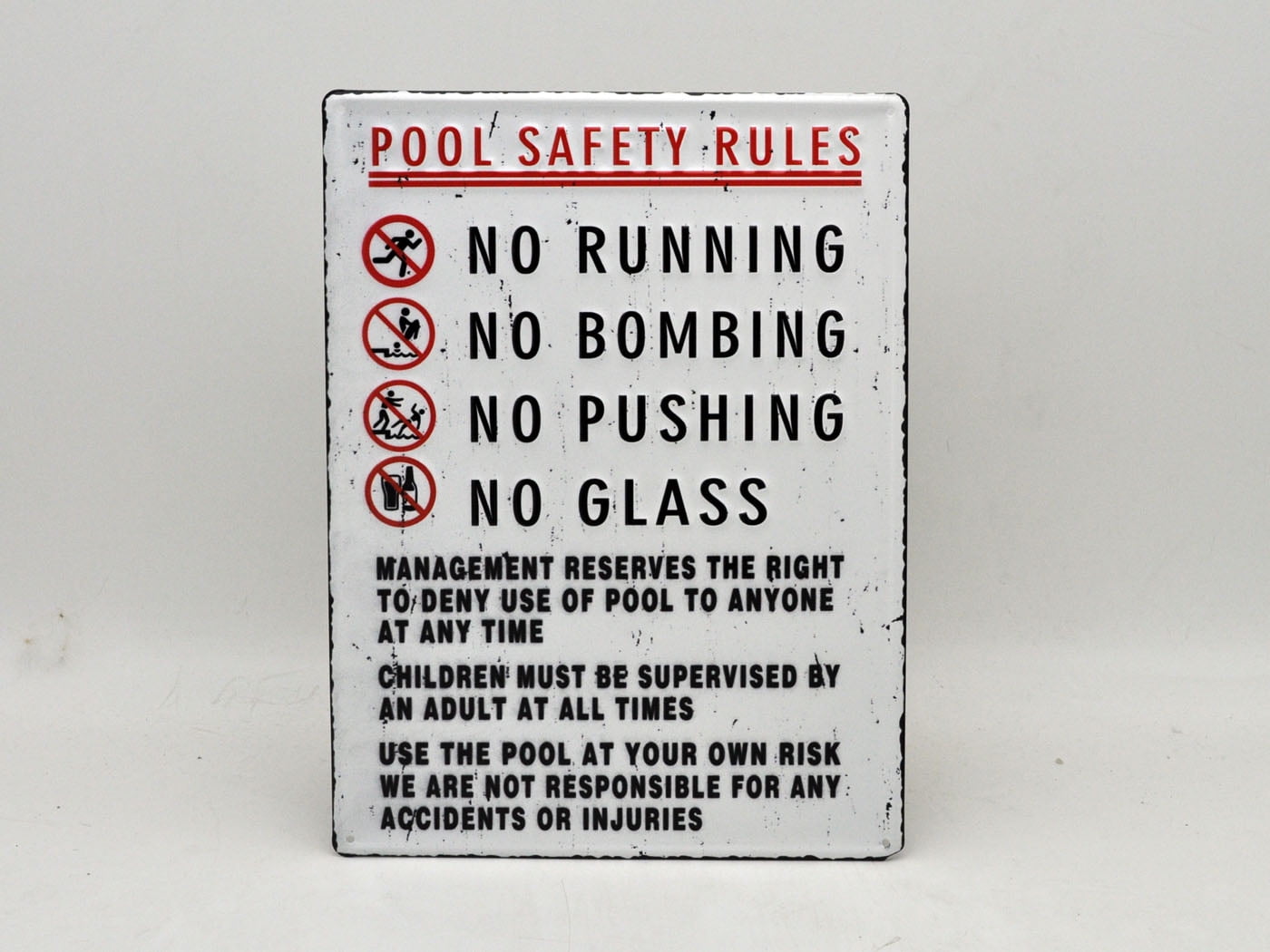 "Pool Safety Rules" Metal Sign - Walmart.com