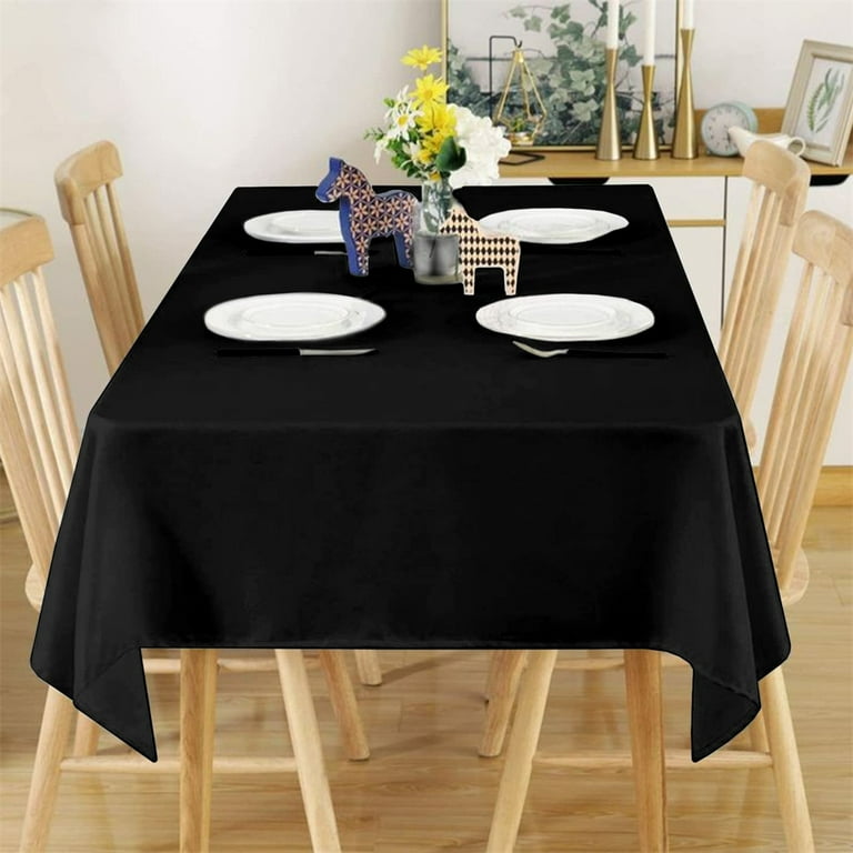 YMHPRIDE 2Pack Black Polyester Tablecloths 90x156inch YMHPRIDE 2Pack Black Polyester Tablecloths 90x156inch