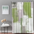 Bathroom Shower Curtain Green Color Block Gray Gradient Waterproof ...