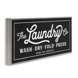 Stupell Industries Vintage Laundry Sign Cursive Typography, 10 x 24 ...