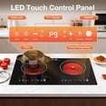 2 Burner Electric Cooktop 110V, 4000W Electric Ceramic Glass Stove Hot ...