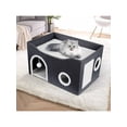 Cat House For Indoor Cats - Large Cat Bed Cave With Fluffy Ball And ...