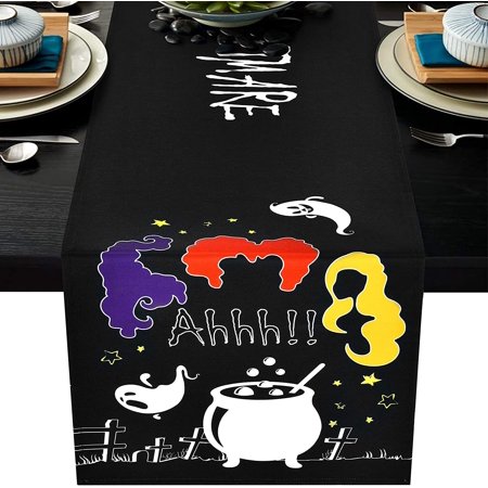 Halloween Table Runners, Sanderson Sisters Black Table Runner ...