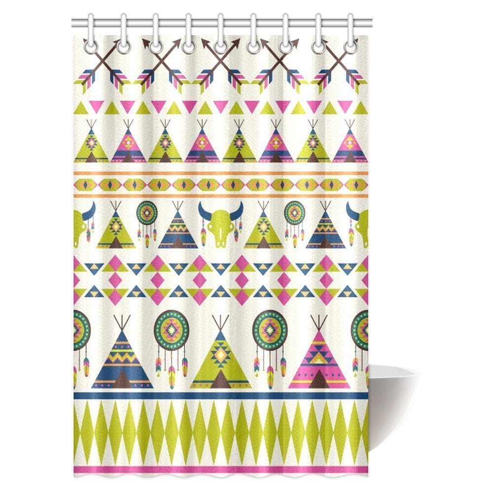 MYPOP Arrow Decor Shower Curtain, Cute Indie Ethnic Western Indian ...