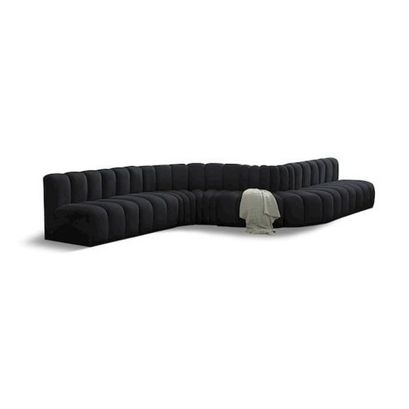 Meridian Furniture Quincy Black Velvet Modular Sectional - Walmart.com