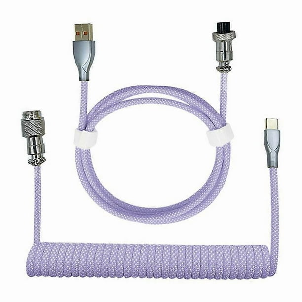 Type-C to USB Data Cable Mechanical Keyboard Coiled Cable Airline Cable ...