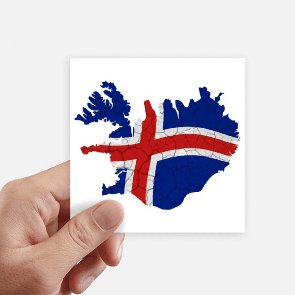 Map Iceland Flag Pattern Sticker Square Waterproof Stickers Wallpaper ...