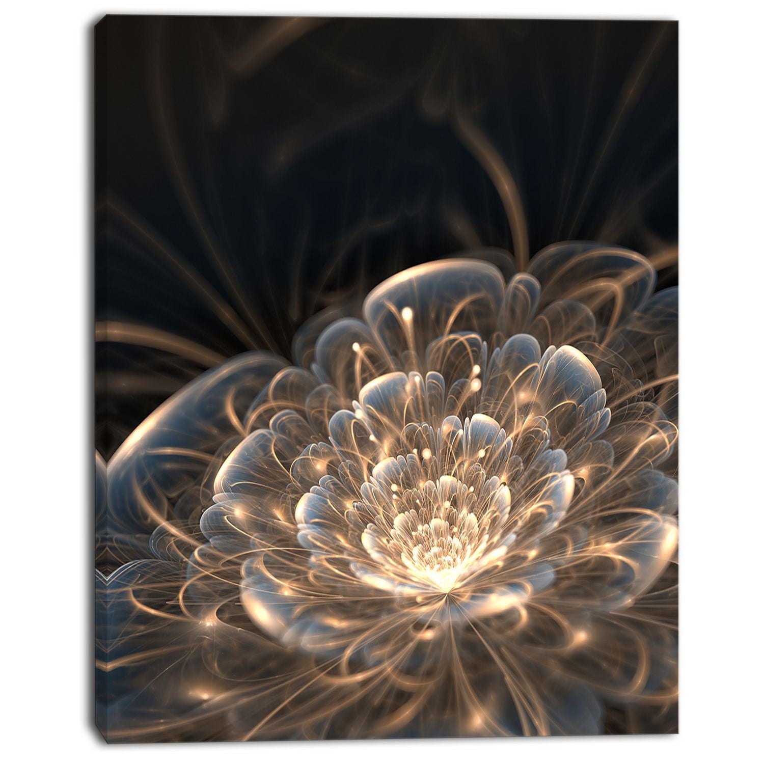 Click here for Designart Design Art Fractal Flower With Golden Ra... prices