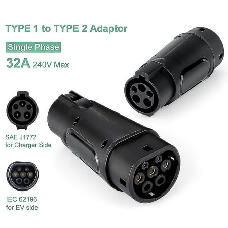 J1772 Type 1 To Type 2 Ev Charger Adapter Automotive Accessories 1 ...