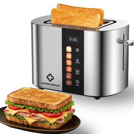 ANFILANK 4-Slice Retro Stainless Steel Toaster with Extra Wide Slots ...