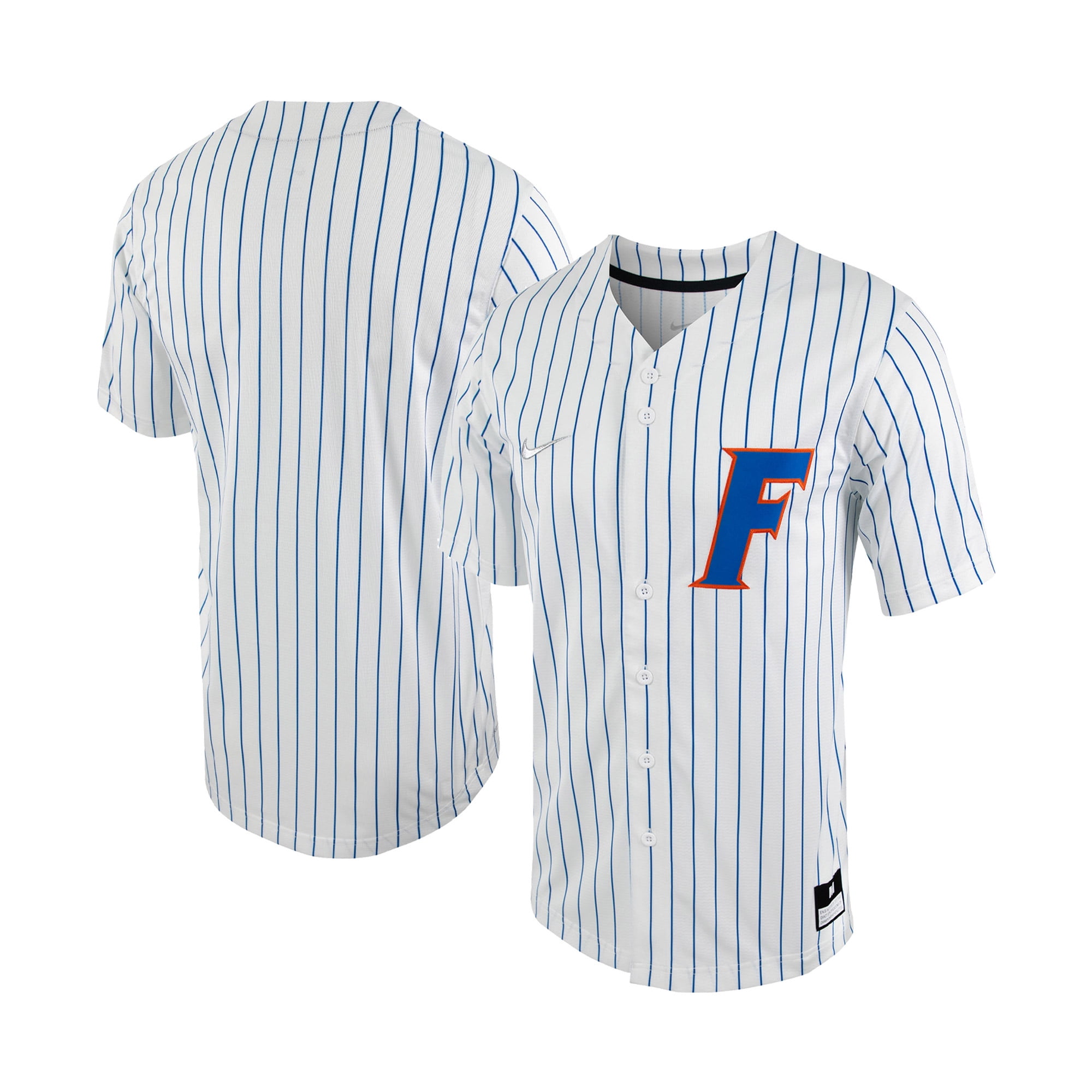 Men's Nike White/Royal Florida Gators Pinstripe Replica Full-Button ...