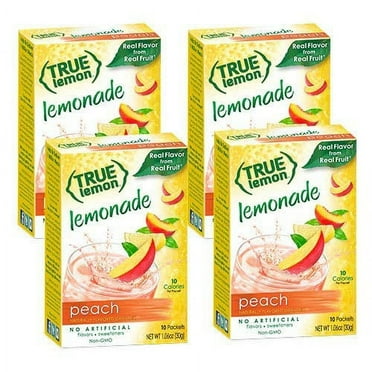 True Lemon Peach Lemonade, Stevia Sweetened, Caffeine-Free, (10 Pack ...