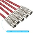 Uxcell Wire Keychain Cable Stainless Steel Key Ring Rose Red 6 Inch ...